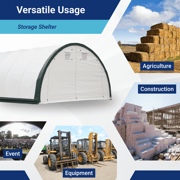 Single Truss Arch Storage Shelter W20'xL30'xH12' – Container Solutions ...